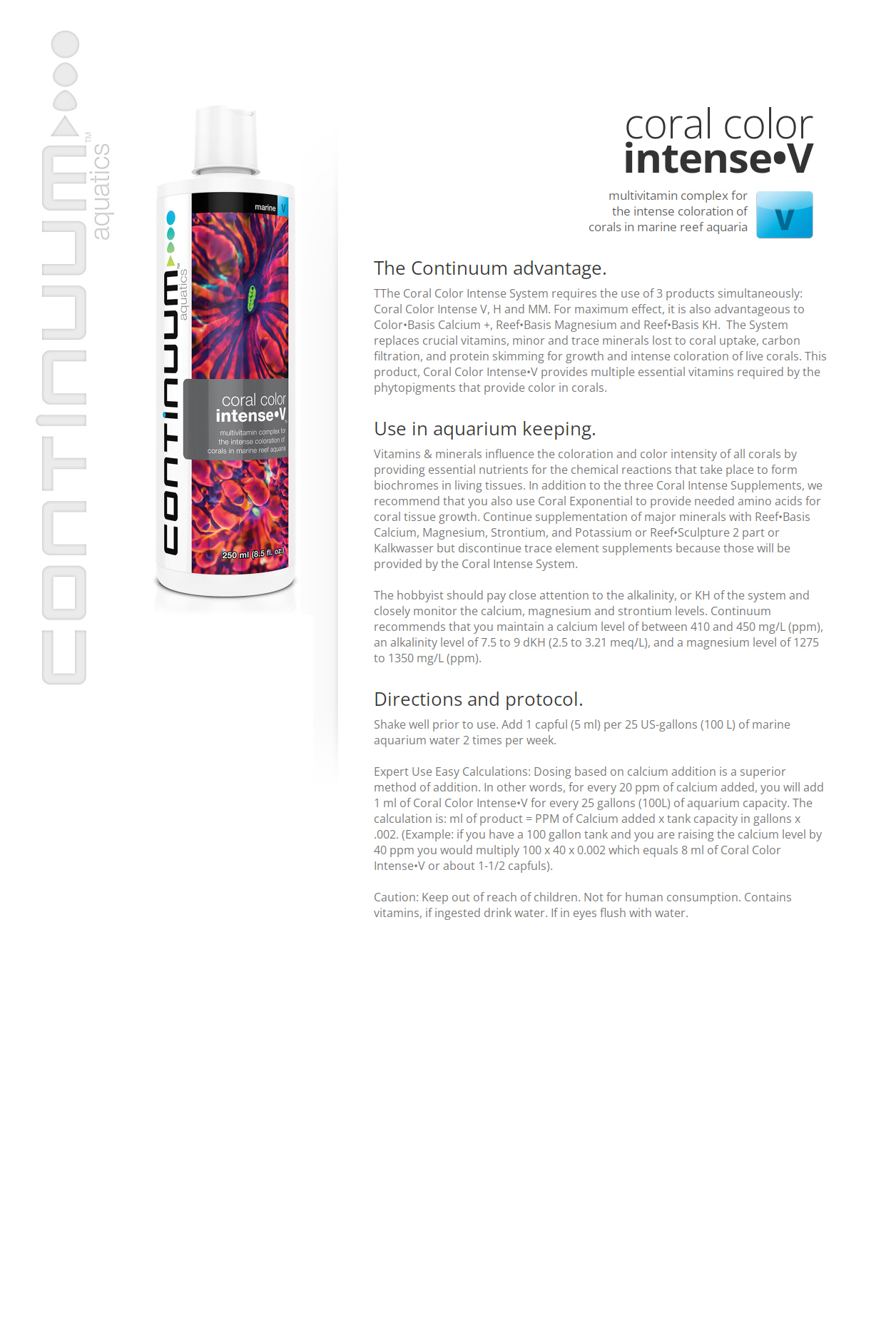 Shop Continuum Aquatics Coral Color Intense V - Reeftopia | Australia's ...