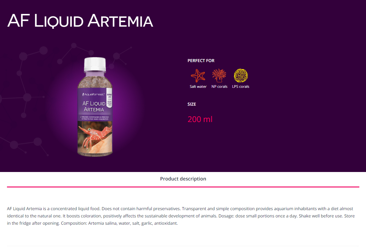 Shop Aquaforest Liquid Artemia - Reeftopia | Australia's Source For Premium Fish & Coral