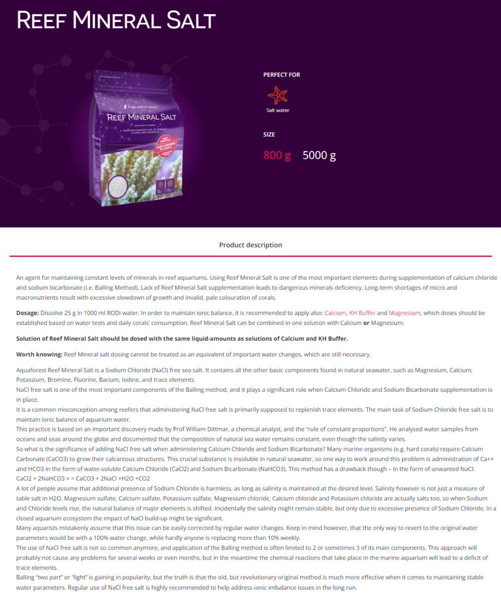 Shop Aquaforest Reef Mineral Salt - Reeftopia | Australia's Source For ...