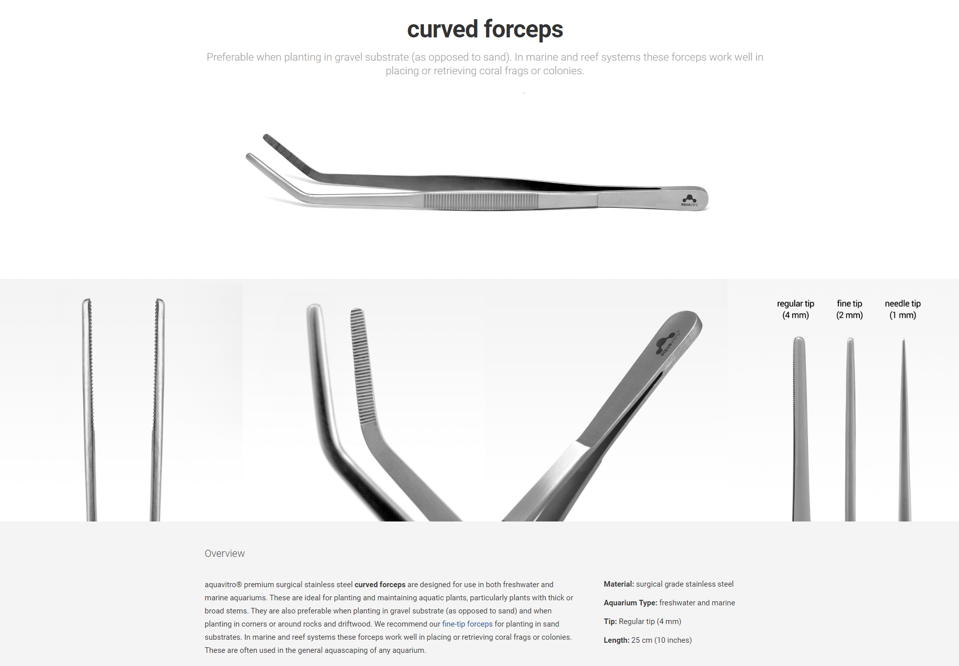 Shop Aquavitro Curved Forceps - Reeftopia | Australia's Source For ...