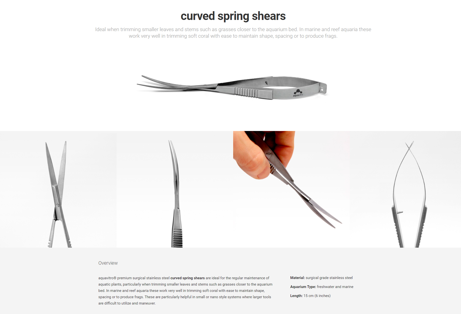 Shop Aquavitro Curved Spring Shears - Reeftopia | Australia's Source ...