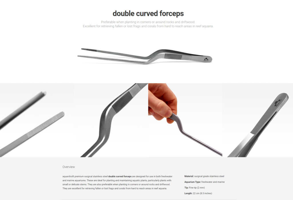 Shop Aquavitro Double Curved Forceps - Reeftopia | Australia's Source ...