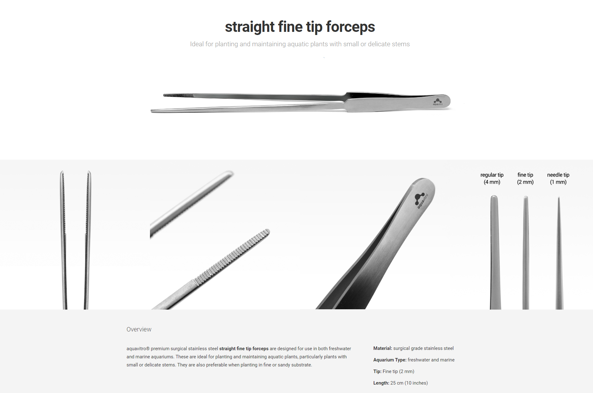 Shop Aquavitro Straight Fine Tip Forceps - Reeftopia | Australia's ...