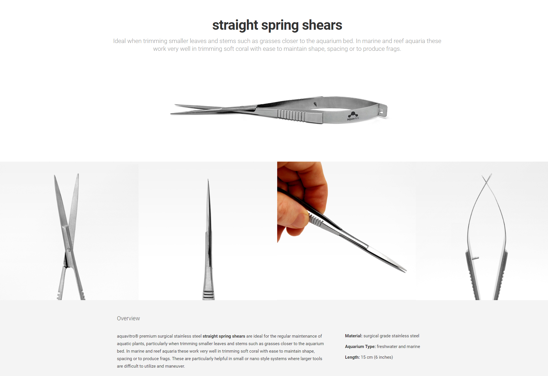 Shop Aquavitro Straight Spring Shears - Reeftopia | Australia's Source ...